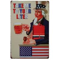 China 20*30cm Cafe Club Decor European And American Retro Metal Paintings, Hanging Metal Poster Sheet, Iron Signage Crafts Collection for sale