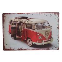 China Popular cheap custom size square classic car plate wall decoration vintage metal sign old tin signs for sale