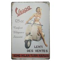 China Popular cheap custom size square classic car plate wall decoration vintage metal sign old tin signs for sale