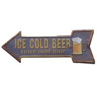 China Arrow Vintage Wall Arts for Club/Restaurant, Beer Metal Tin Poster, Retro Beverage Tin Sign for sale