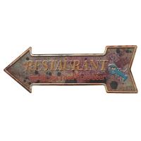 China Closed Tin Sign Design,Vintage Tin Sign,Metal Poster For Retailer Arrow Shape Metal Signs for sale