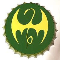 China Round Promotional Bottle Top Cap Shape Metal Poster, Tin Beer Sign With 3D for sale