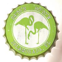 China Round Promotional Bottle Top Cap Shape Metal Poster, Tin Beer Sign With 3D for sale