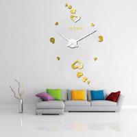China Arabic Digital Heart Romantic Wall Art Clock Home Decor Large 3D Hanging Wall Clock for sale