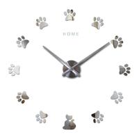 China Cute Cat Claw Wall Art Clock 3D Large Vintage Style Wall Clocks for sale