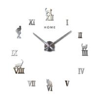 China Frameless Large Roman Numerals Wall Stickers Clocks Decorative Wall Clocks For Living Room for sale