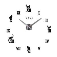 China Frameless Large Roman Numerals Wall Stickers Clocks Decorative Wall Clocks For Living Room for sale