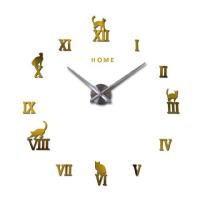 China Frameless Large Roman Numerals Wall Stickers Clocks Decorative Wall Clocks For Living Room for sale