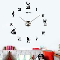 China Frameless Large Roman Numerals Wall Stickers Clocks Decorative Wall Clocks For Living Room for sale
