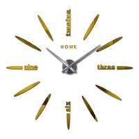 China 3D Modern DIY Acrylic Mirror House Wall Clocks Self-adhensive Stickers Big Decoration Wall Clock for sale