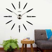 China 3D Modern DIY Acrylic Mirror House Wall Clocks Self-adhensive Stickers Big Decoration Wall Clock for sale