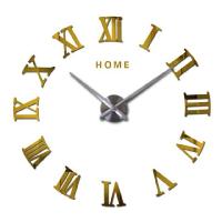 China Roman Digital 3D Quartz Diy Acrylic Miroir Wall Clock Large Hanging Wall Clock for sale