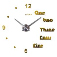 China 3D Diy House Wall Clocks Mirror Wall Stickers Modern Unique Wall Clock for sale