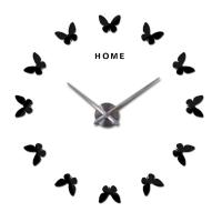 China Romantic Butterfly Large Elegant Wall Clocks Decor Mirror Wall Stickers Modern Wall Clock for sale