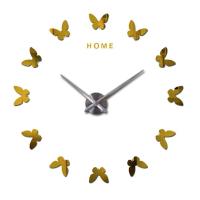 China Romantic Butterfly Large Elegant Wall Clocks Decor Mirror Wall Stickers Modern Wall Clock for sale
