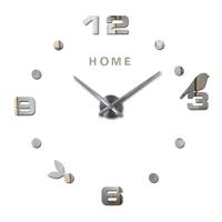 China Arabic Digital Birds Mirror Decor Wall Art Clock Stickers Large Elegant Wall Clock for sale