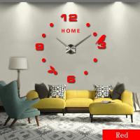 China Arabic Digital Birds Mirror Decor Wall Art Clock Stickers Large Elegant Wall Clock for sale