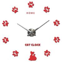 China 3D Diy Cute Cat Claws Modern Unique Wall Clocks Decor reloj de pared Sticker Living Room Modern Wall Clock for sale