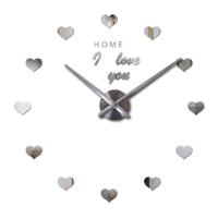 China Love Heart Acrylic Quartz Personalized Wall Clocks Home Living Room Modern Unique Wall Clocks for sale