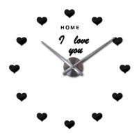 China Love Heart Acrylic Quartz Personalized Wall Clocks Home Living Room Modern Unique Wall Clocks for sale