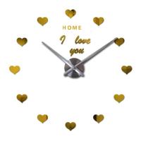 China Love Heart Acrylic Quartz Personalized Wall Clocks Home Living Room Modern Unique Wall Clocks for sale