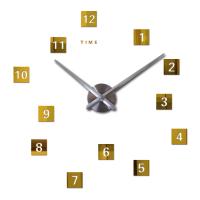 China Arabic Digital Modern Square Kitchen Wall Clocks Mirror EVA Wall Sticker Decor Large Vintage Style Wall Clock for sale