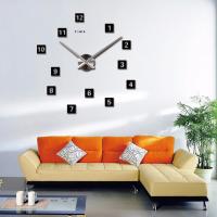 China Arabic Digital Modern Square Kitchen Wall Clocks Mirror EVA Wall Sticker Decor Large Vintage Style Wall Clock for sale