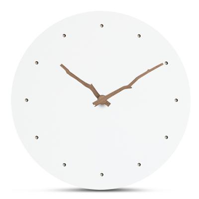 China Modern Wall Clock White Round Moistureproof Large Hanging Wall Clock for sale