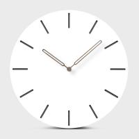 China 30cm Nordic Simple White Large Elegant Wall Clocks MDF Round Hanging Wall Clock for sale