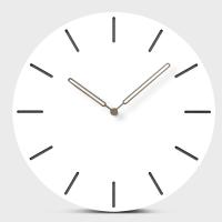 China 30cm Nordic Simple White Large Elegant Wall Clocks MDF Round Hanging Wall Clock for sale