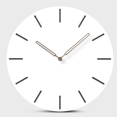 China 30cm Nordic Simple White Large Elegant Wall Clocks MDF Round Hanging Wall Clock for sale