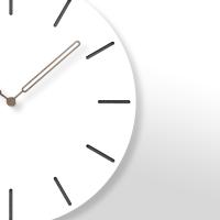 China 30cm Nordic Simple White Large Elegant Wall Clocks MDF Round Hanging Wall Clock for sale