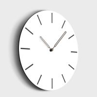 China 30cm Nordic Simple White Large Elegant Wall Clocks MDF Round Hanging Wall Clock for sale
