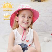 China Kids Wide Brim Bucket Hat UPF 50 Sun Protection 43cm Lightweight Cotton Unisex for sale