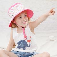 China Kids Wide Brim Bucket Hat UPF 50 Sun Protection 43cm Lightweight Cotton Unisex for sale