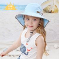 China Toddler Neck Flap Bucket Hat UPF 50+ 100% Polyester Size 43cm-55cm for sale