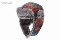 China Custom Russian Trapper Winter Hat with Ear Flaps Unisex 58cm 100% Polyester for sale