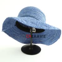China Custom Raffia Women Straw Sun Hat Floppy Beach Shade 58cm OEM ODM Pantone Color for sale