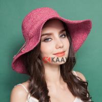 China Custom Raffia Women Straw Sun Hat Floppy Beach Shade 58cm OEM ODM Pantone Color for sale