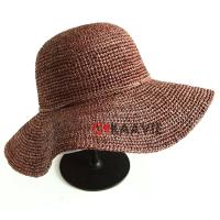 China Custom Raffia Women Straw Sun Hat Floppy Beach Shade 58cm OEM ODM Pantone Color for sale