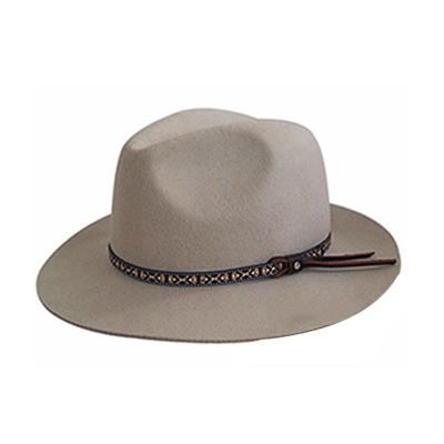 China Custom 100% Wool Cowboy Fedora Hat OEM Oversized Soft Hats for Men 58cm for sale