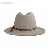 China Custom 100% Wool Cowboy Fedora Hat OEM Oversized Soft Hats for Men 58cm for sale