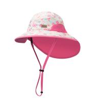 China 100% Cotton UPF 50+ Sun Protection Hat 58cm Kids Outdoor Beach Cap for sale