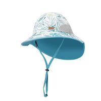 China 100% Cotton UPF 50+ Sun Protection Hat 58cm Kids Outdoor Beach Cap for sale