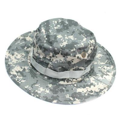 China Custom Polyester Outdoor Fisherman Hat 56cm Camouflage Pantone Color for sale