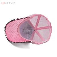 China Custom Cotton Twill 6 Panel Blank Trucker Cap Plastic Buckle 58cm Pink Mesh Hat for sale