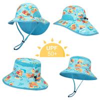 China Toddler Sun Hat UPF 50+ Kids Summer Beach Cap 43cm-55cm Unisex Cotton for sale