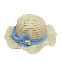 China Custom Logo Pantone Color Wide Brim Straw Hat for Women Beach Summer 58cm for sale