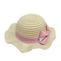 China Custom Logo Pantone Color Wide Brim Straw Hat for Women Beach Summer 58cm for sale