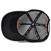China 100% Polyester Mesh Trucker Caps With Velcro Patch Curved Brim for sale